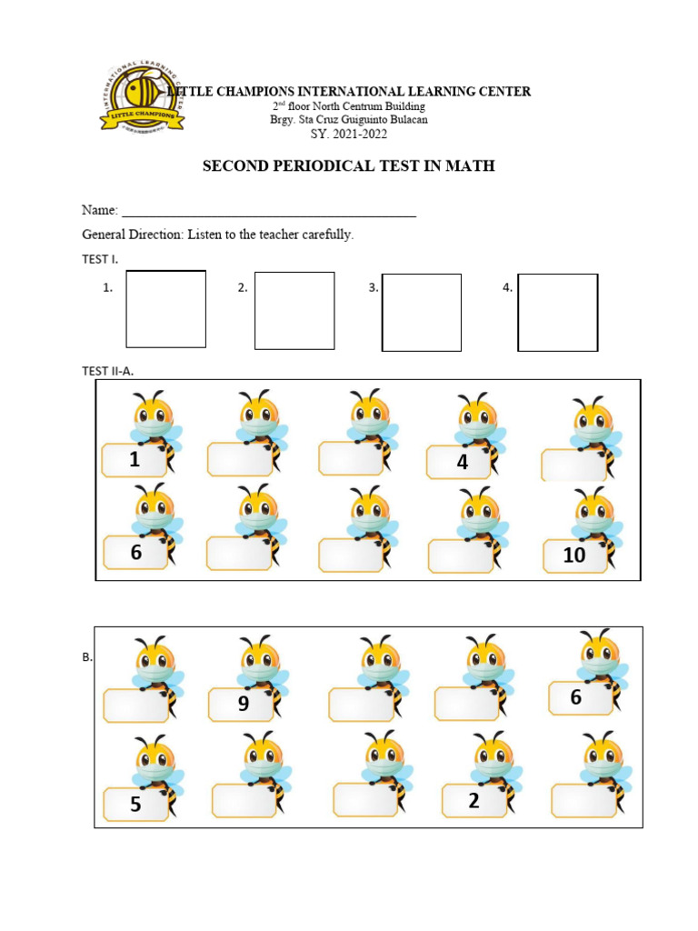 Second Periodical Test in Math | PDF