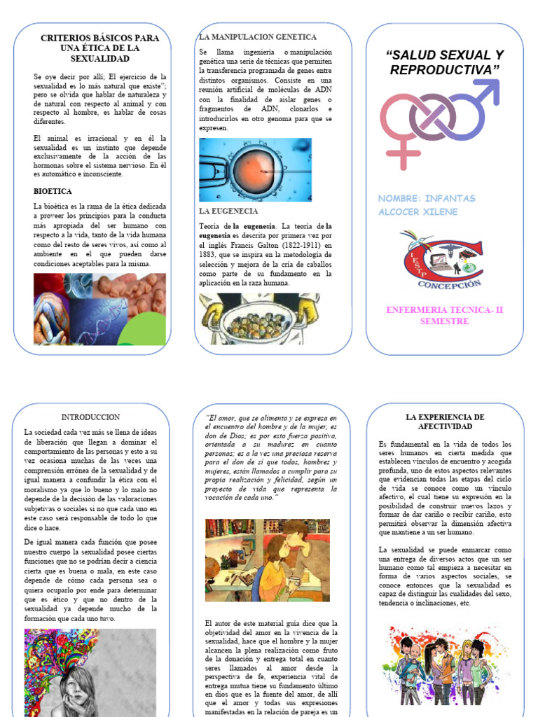 Triptico Salud Sexual y Reproductiva | PDF
