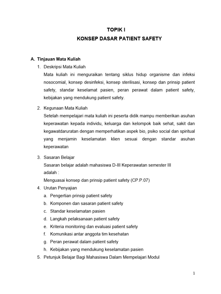 Modul Management Pasien Safety OK | PDF