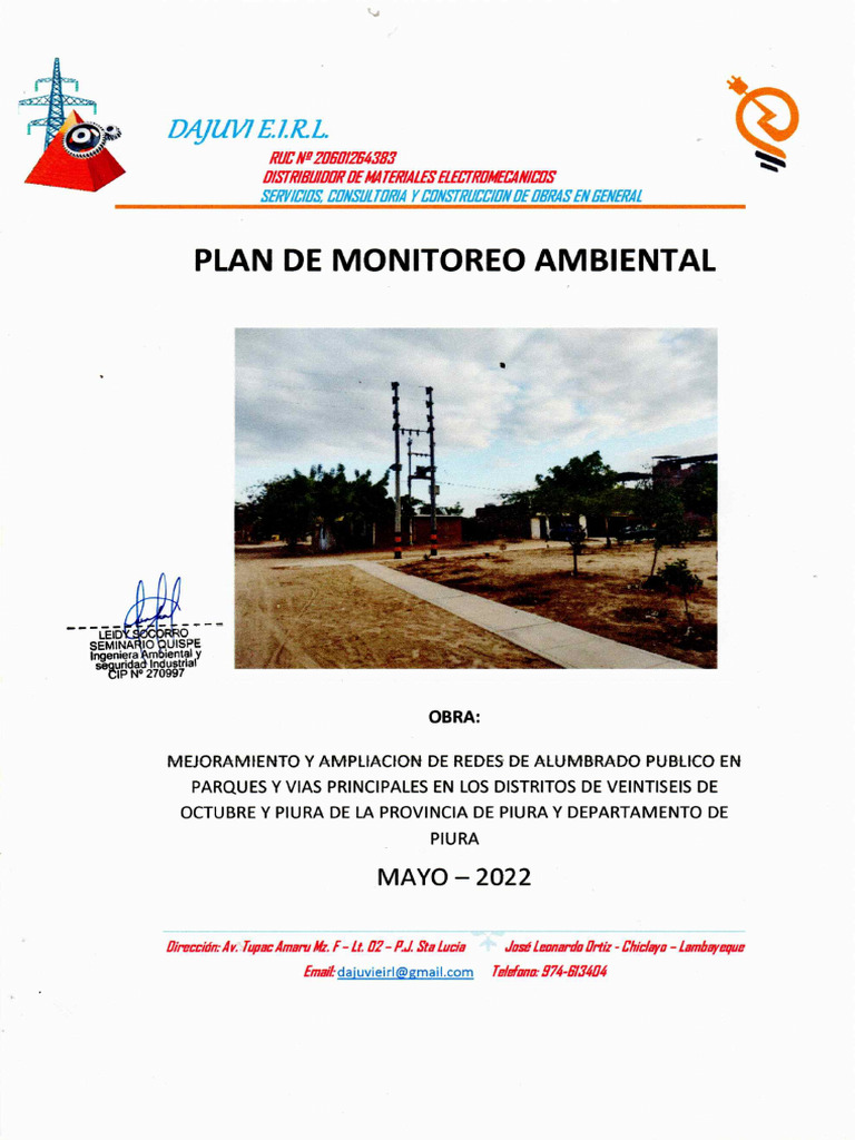 Plan de Monitoreo Ambiental | PDF