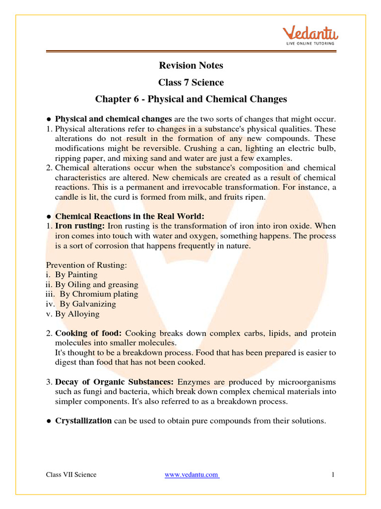 Cbse Class 7 Science Notes Chapter 6 | PDF