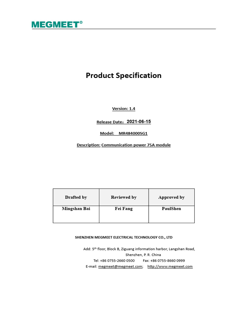 MR484000SG1 Communication Module Product Specification V1.4 | PDF ...