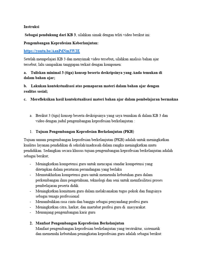 Analisa Bahan Ajar 3 Dan 4 Pengembangan Profesi Guru | PDF