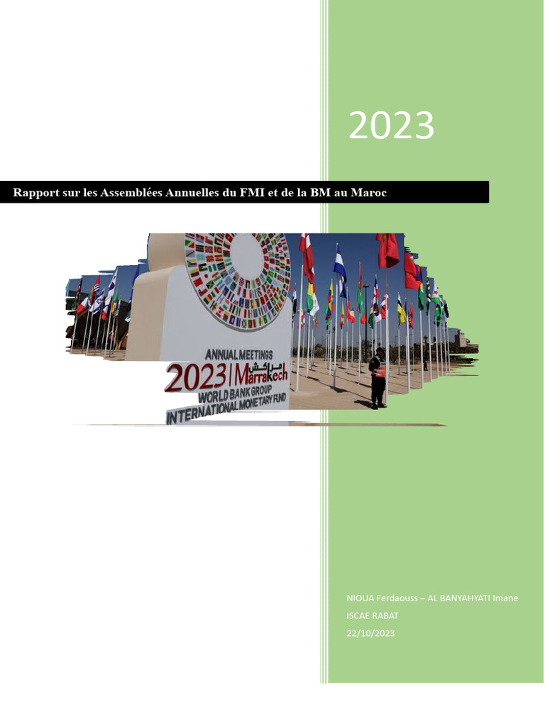 Assemblées Annuelles FMI 2023 au Maroc | PDF | Maroc | Fonds monétaire ...