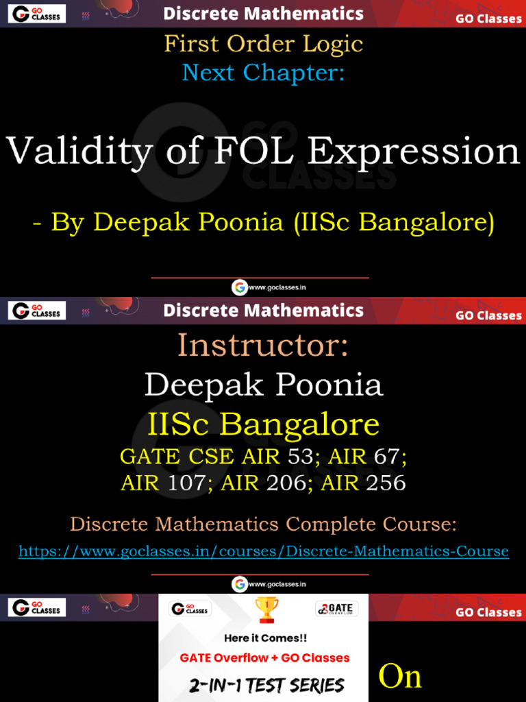 Validity of FIRST ORDER LOGIC | PDF