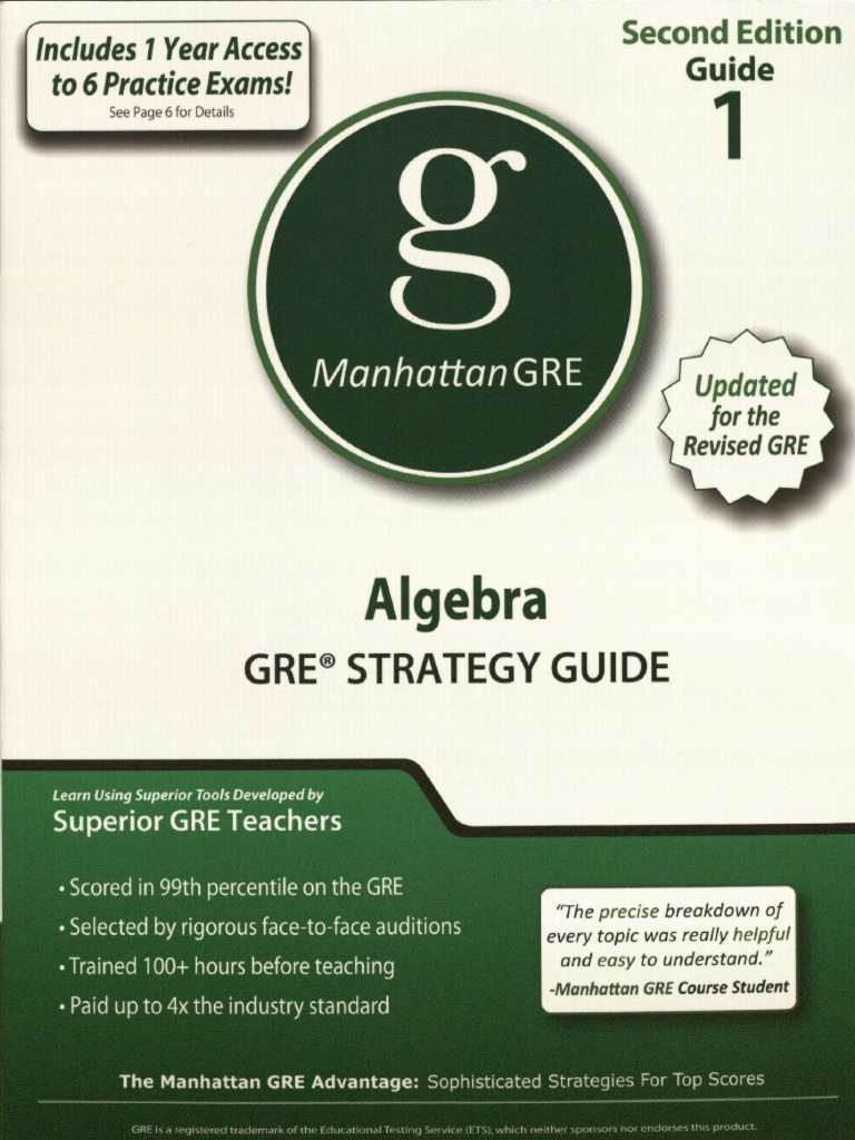 2 - Manhattan GRE - Algebra GRE Strategy Guide | PDF