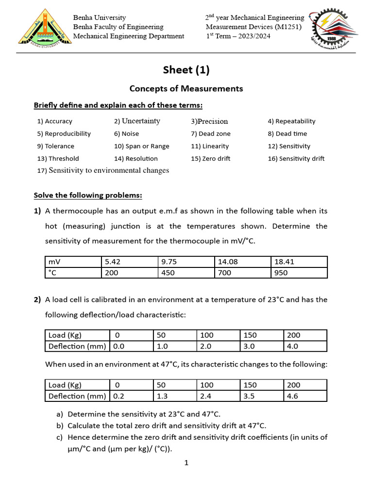 Measure Sheet 1 | Download Free PDF | Resistor | Electrical Resistance ...
