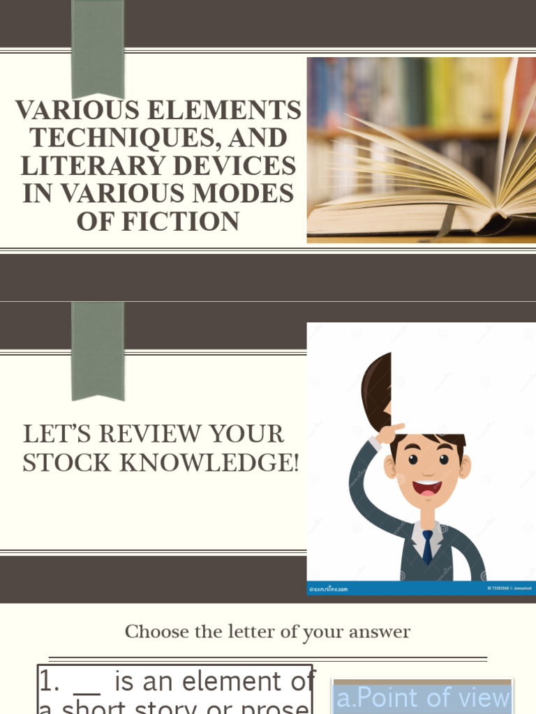 Fiction Elements and Literary Devices Guide | PDF | Narration