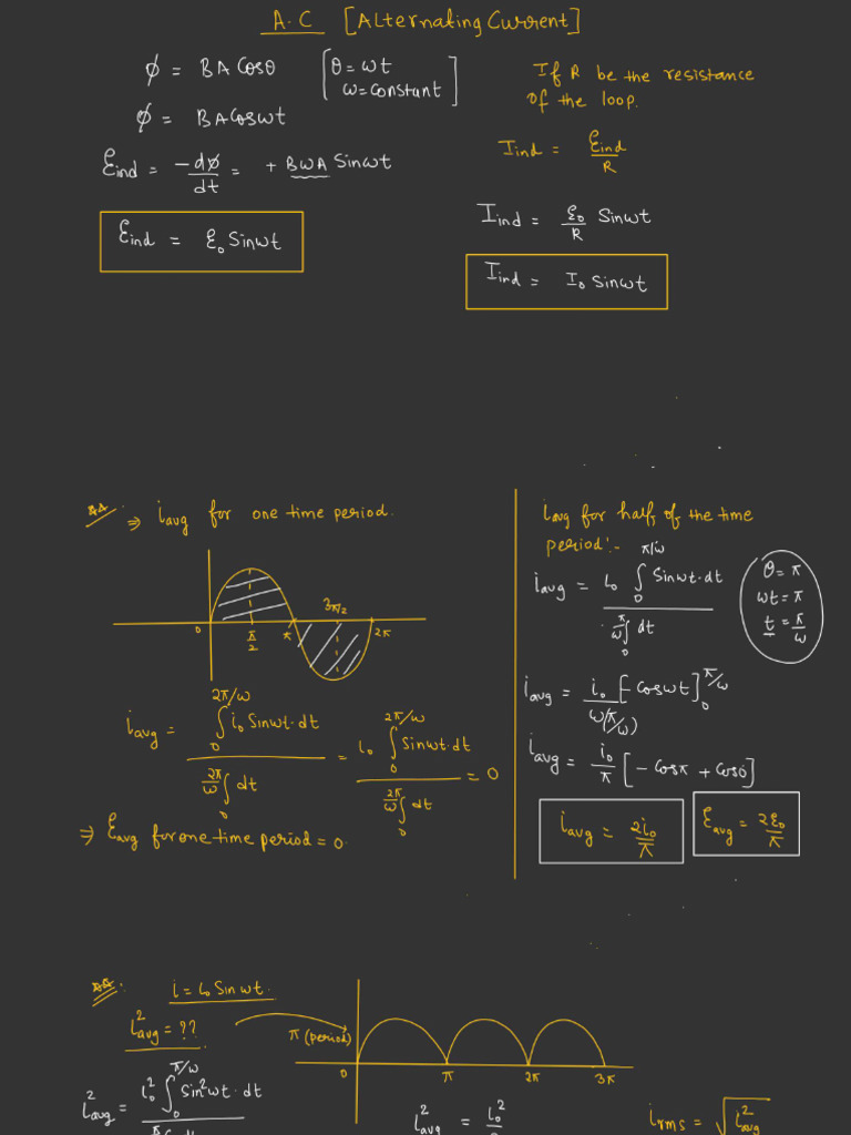 Alternating Current - L-01 (Class Notes) | PDF