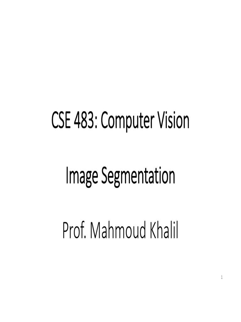 05 Image Segmentation (Canny) | PDF | Image Segmentation | Recording