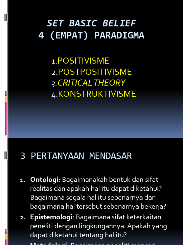 4 Set Basic Belief 4 Paradigma | PDF