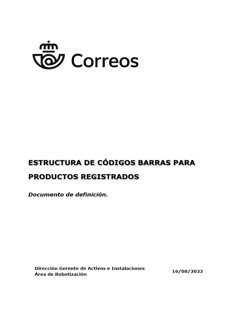 Estructura de Código de Barras para Productos Registrados v75 16 | PDF