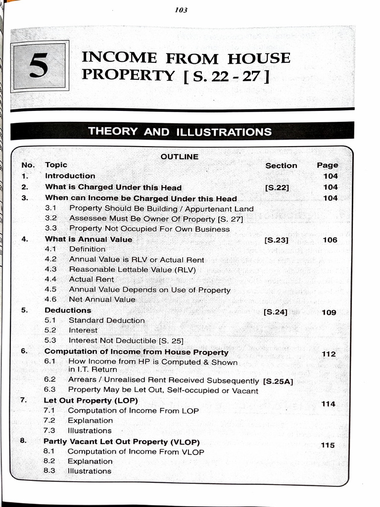 Taxation (Income From House Property) | PDF
