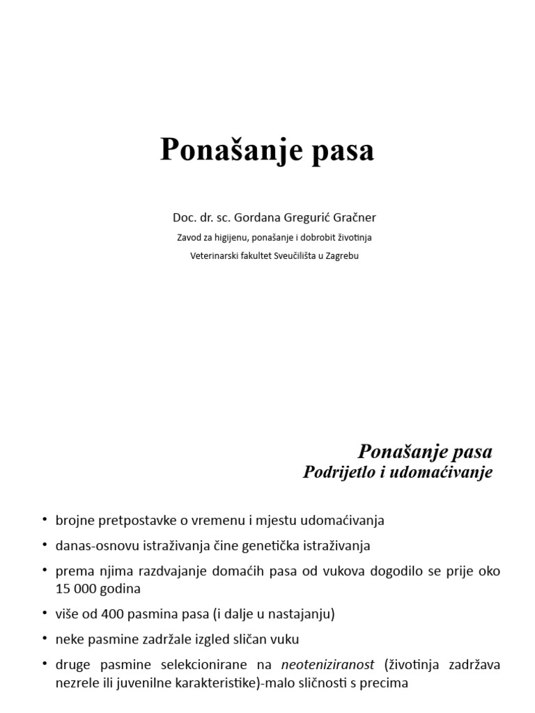 Ponasanje I Dobrobit Pasa I Macaka | PDF