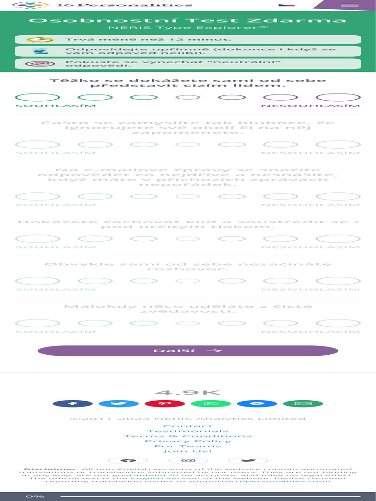 Osobnostní Test Zdarma 16personalities | PDF