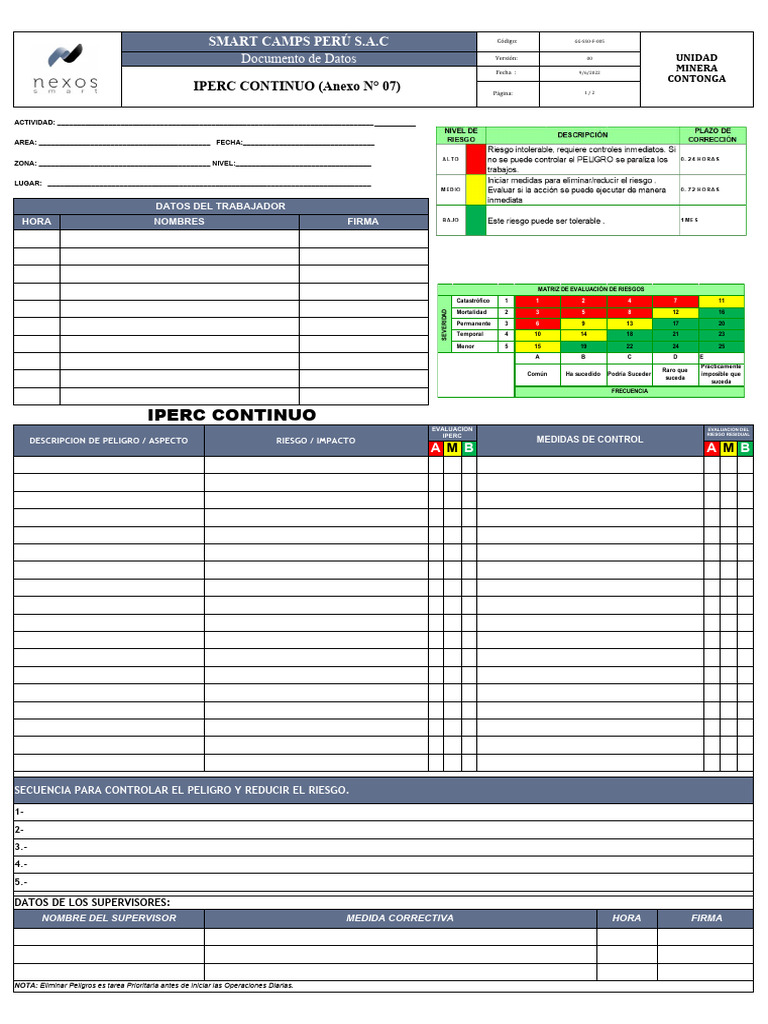 GG-SSO-F-005 IPERC Continuo A4 | PDF