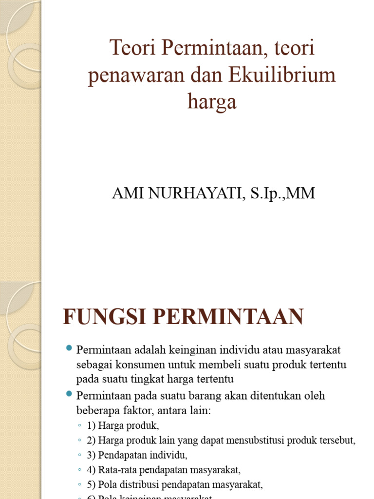 Pert 3 Hukum Permintaan Dan Penawaran | PDF