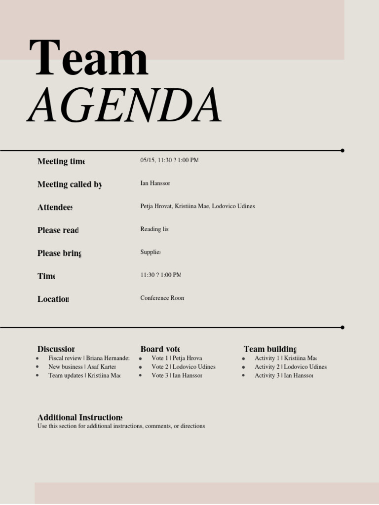 Headlines Team Agenda | PDF