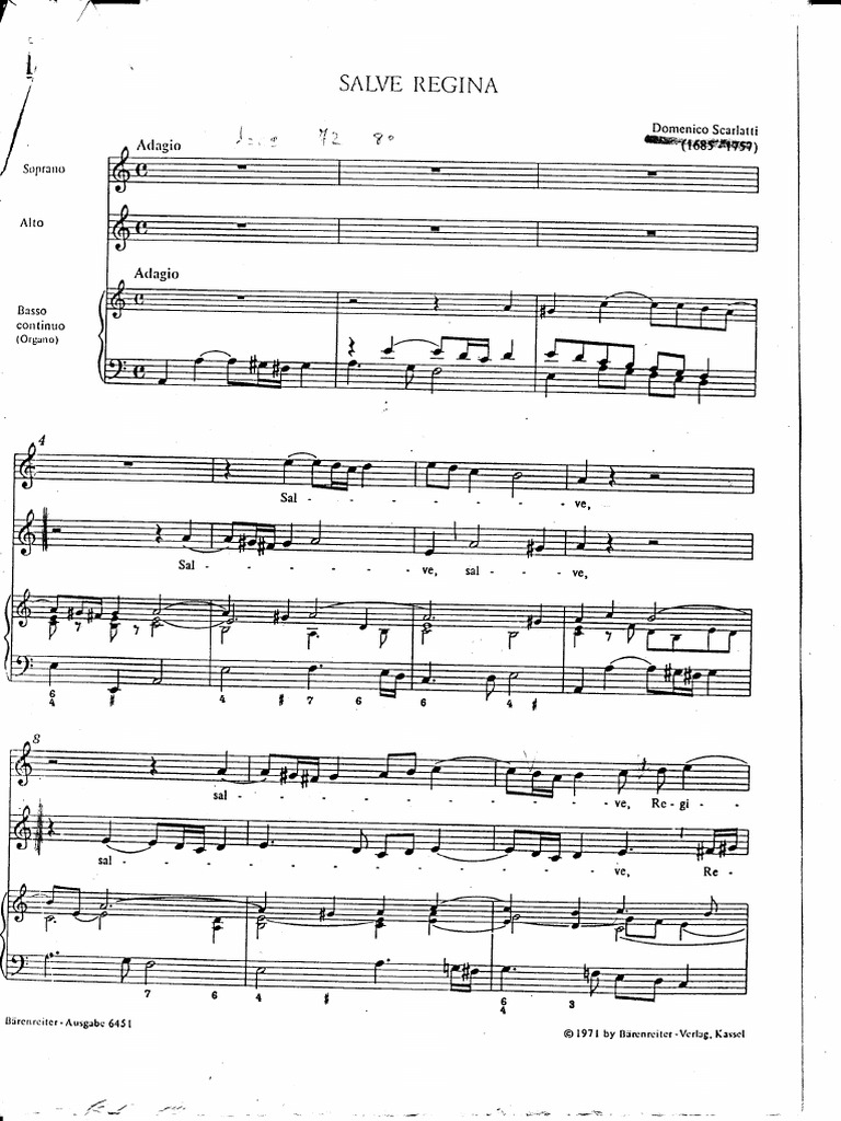 Scarlatti Salve Regina | PDF