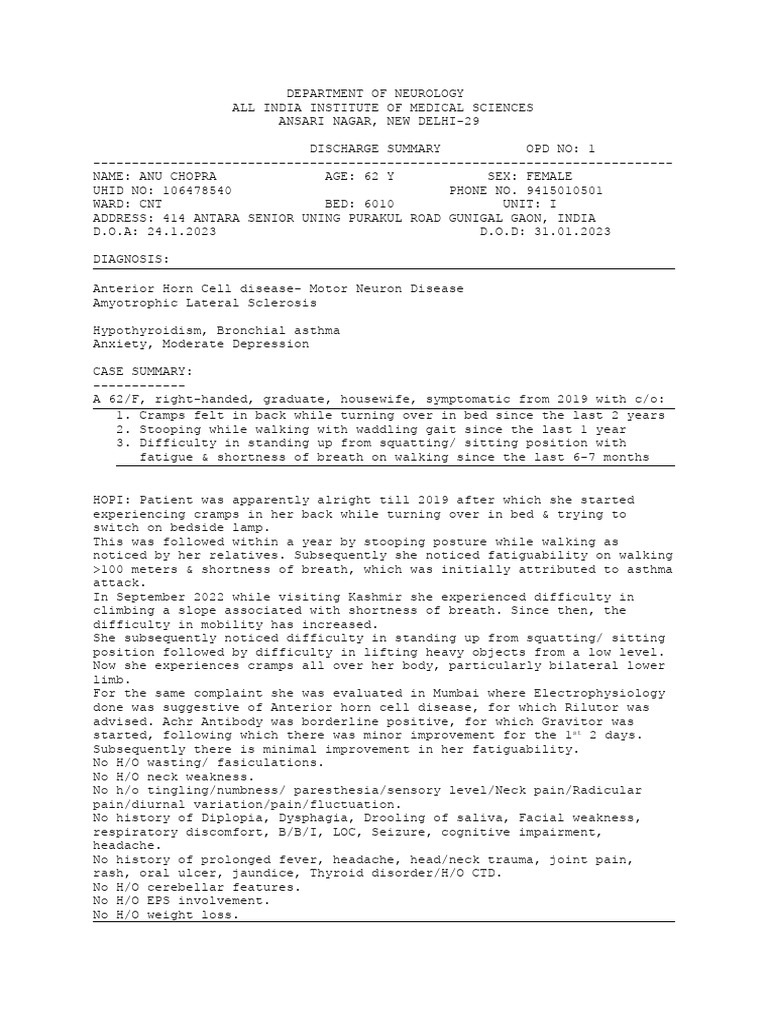 Anu Discharge Final | PDF