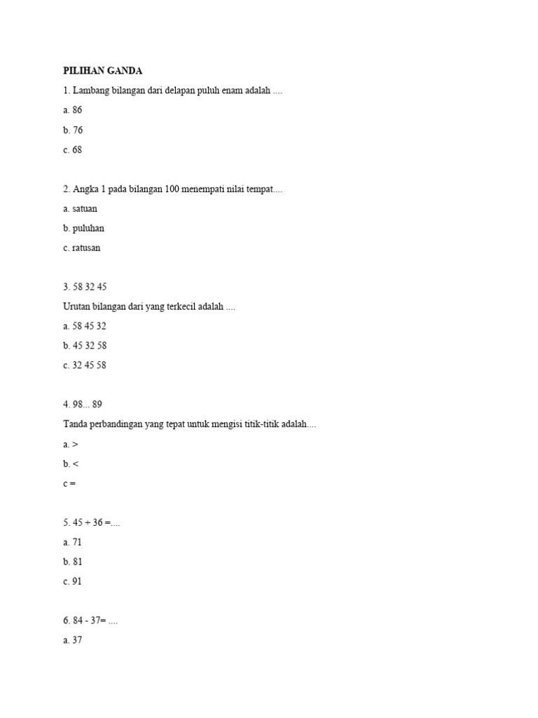 Mtk Kelas 2 Semester 1 Pdf