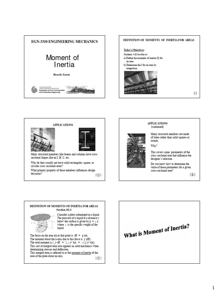 Lecture Notes For Sections 10-1-10 - 3 (Moment of Inertia.) - 2 | PDF