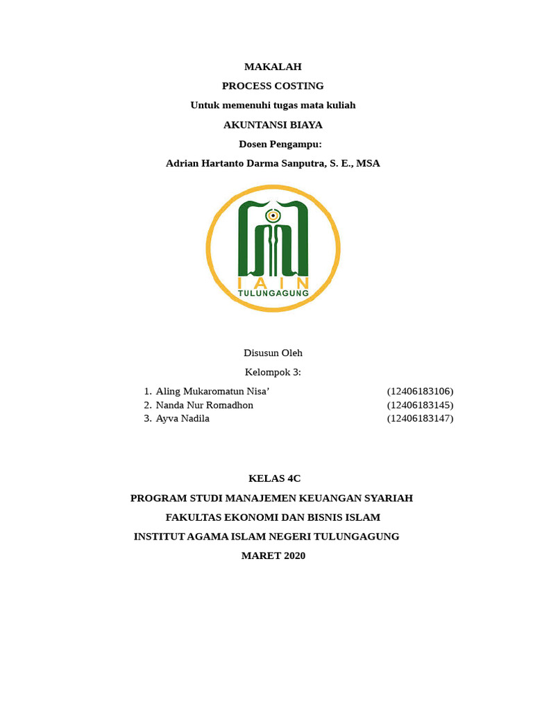 Tugas Kelompok 3 Process Costing | PDF