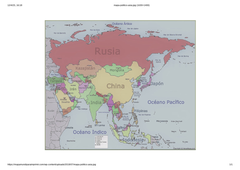 Mapa Politico Asia | PDF