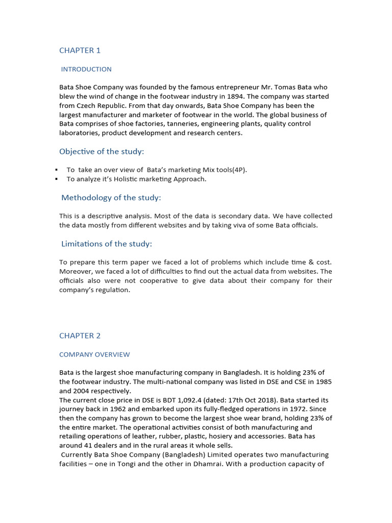 BATA BD Intro | PDF | Retail | Shoe