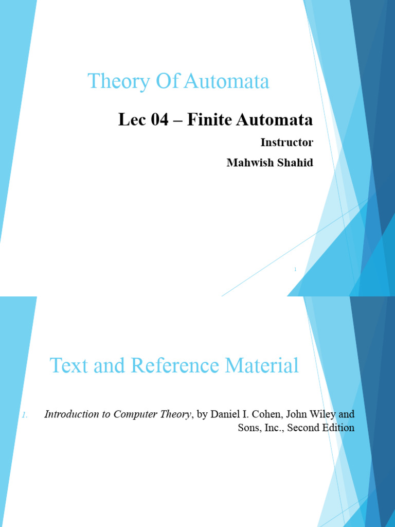 Lec 04 - Finite Automata Examples | PDF | Automata Theory | String ...