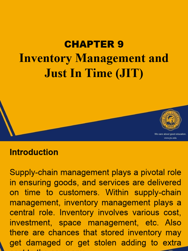 Chapter 9 Inventory Management and Just in Time (JIT) | PDF | Lean ...