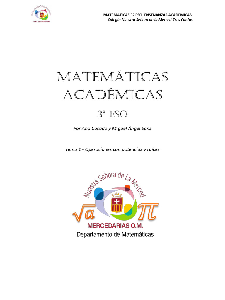 Teoria Potencias Y Raices Pdf Raíz Cuadrada Multiplicación