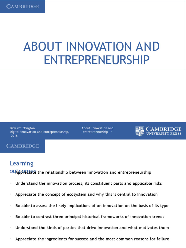 Chapter 2 - Innovation and Entrepreneurship | PDF | Internet Of Things ...