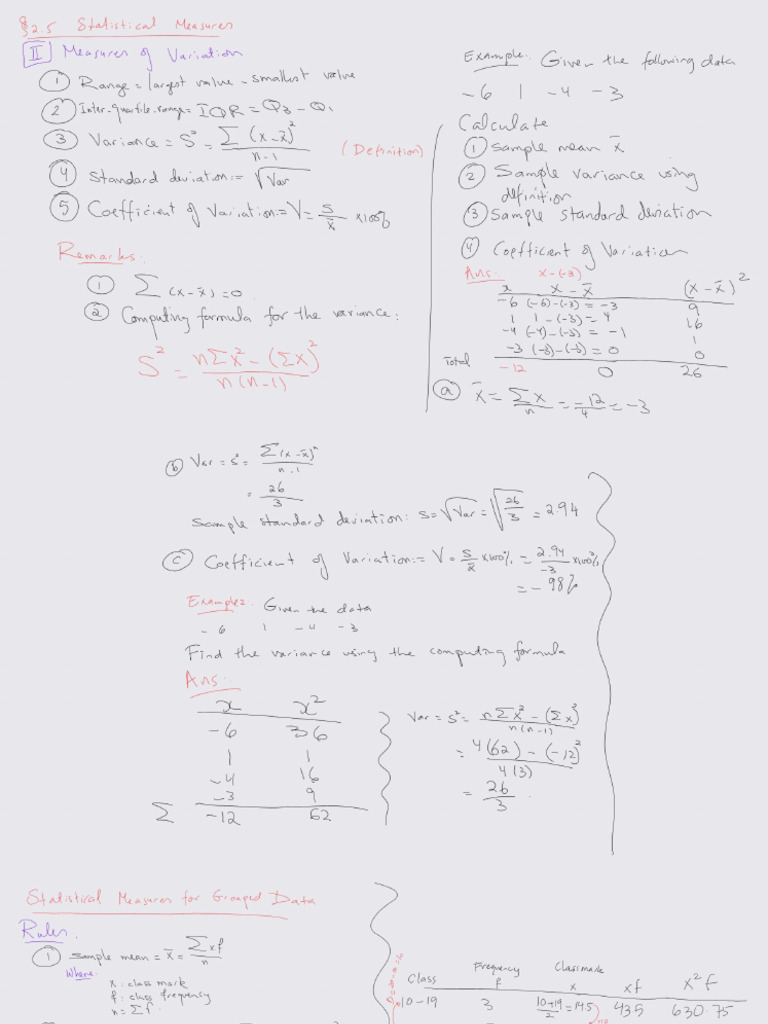 Sec2.5 Statistical Measures (3) 5oct | PDF