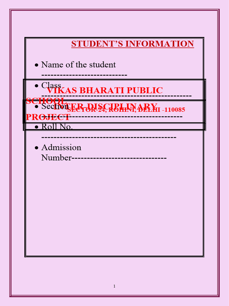 Class 10 Interdisciplinary Project Guide | PDF