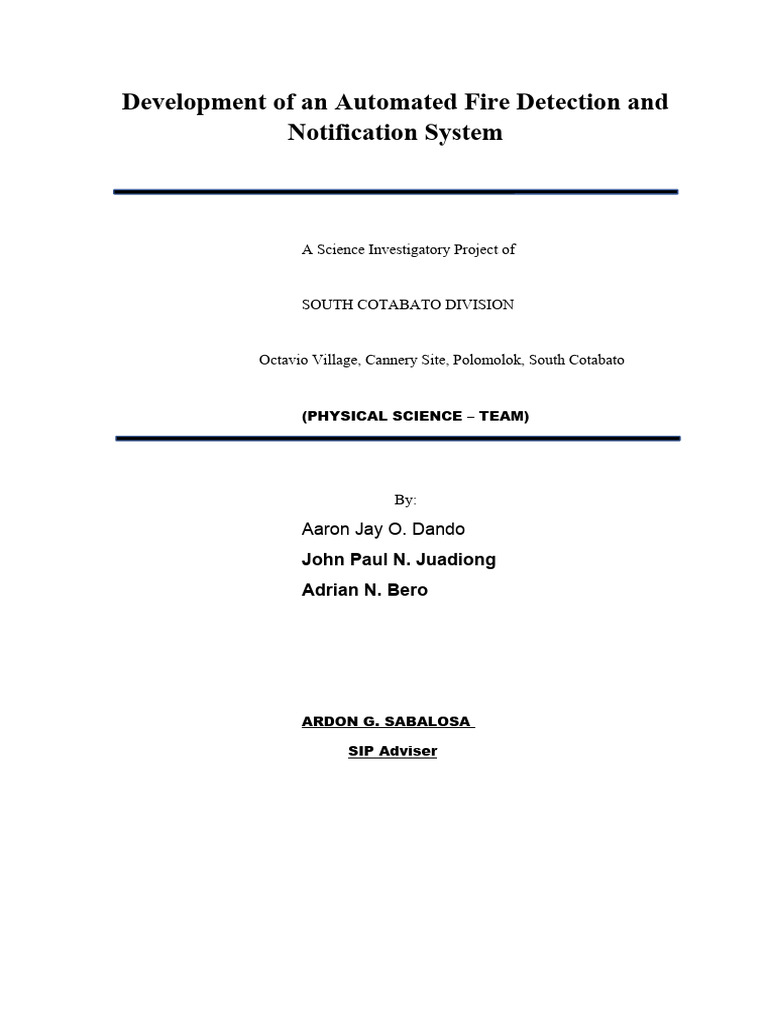 Development of An Automated Fire Detection and Notification System | PDF | Sensor | Automation