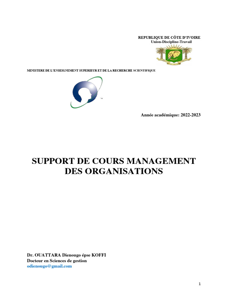 Cours Management Des Organisations l3 Seg Usag | PDF