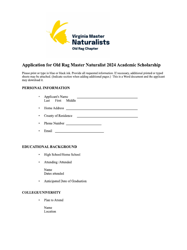 2024 ORMN Scholarship Application | PDF