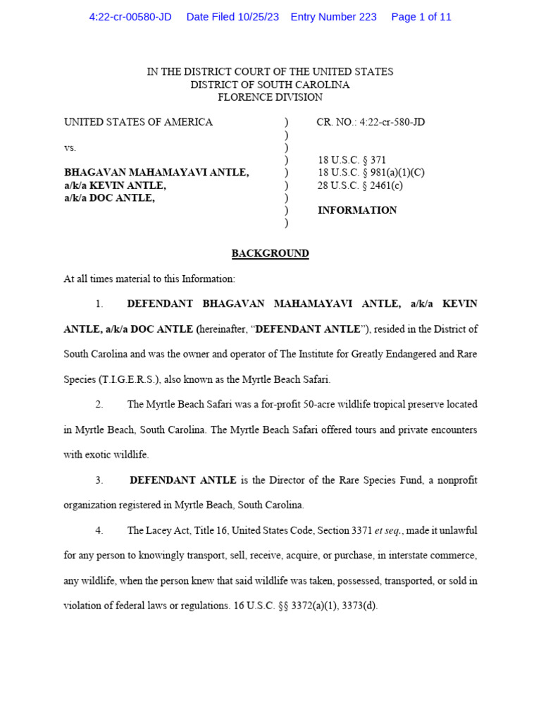 Antle Federal Charges | PDF
