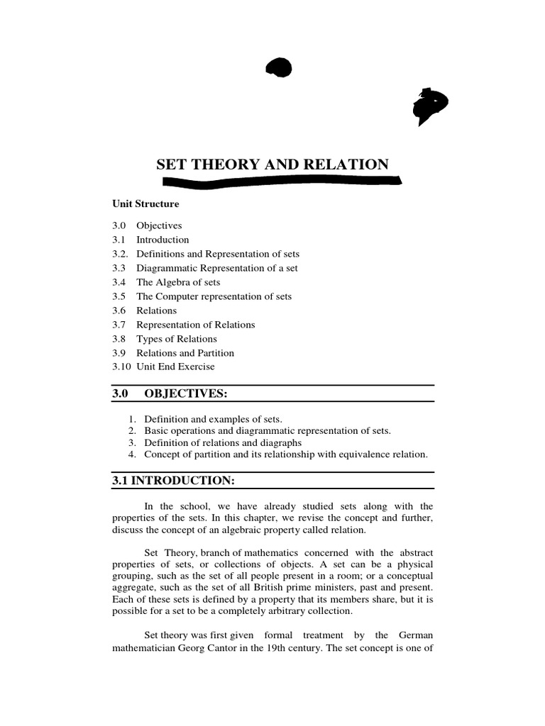 1 Set Relations | PDF