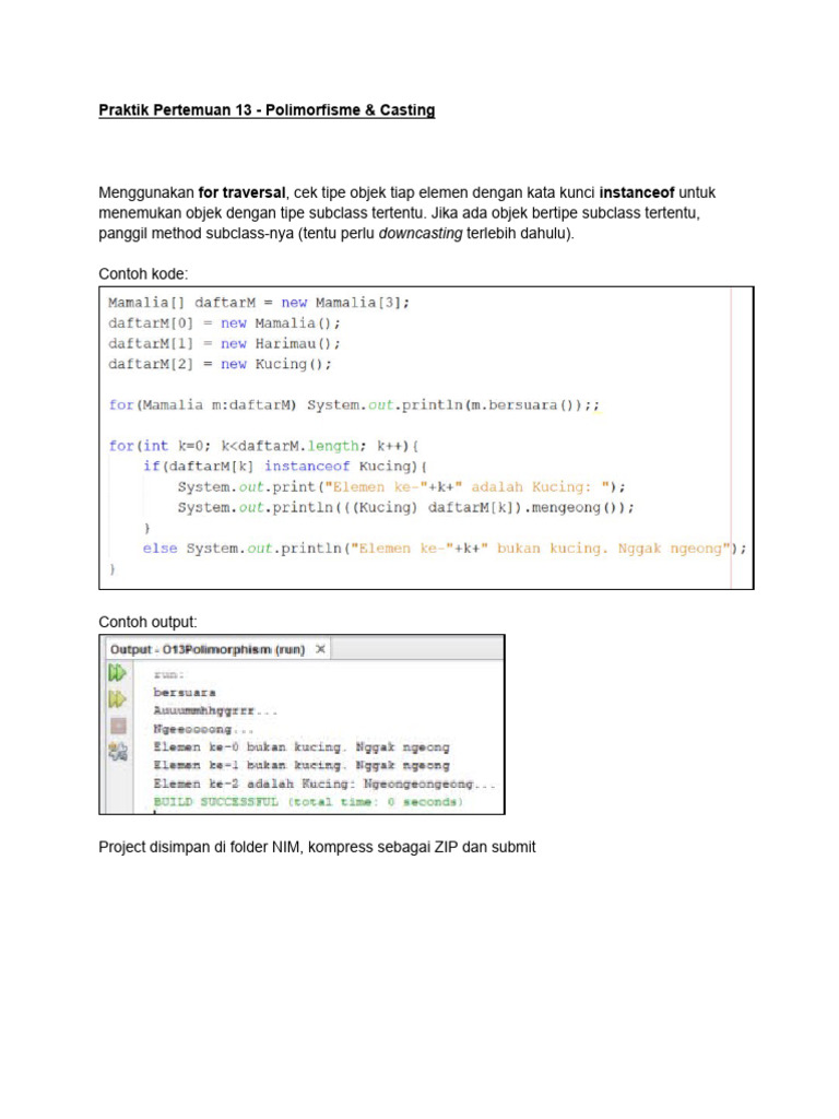 Praktik Polimorfism & Casting | PDF