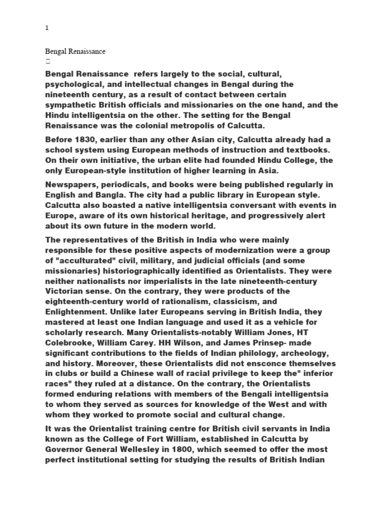 Bengal Renaissance | PDF
