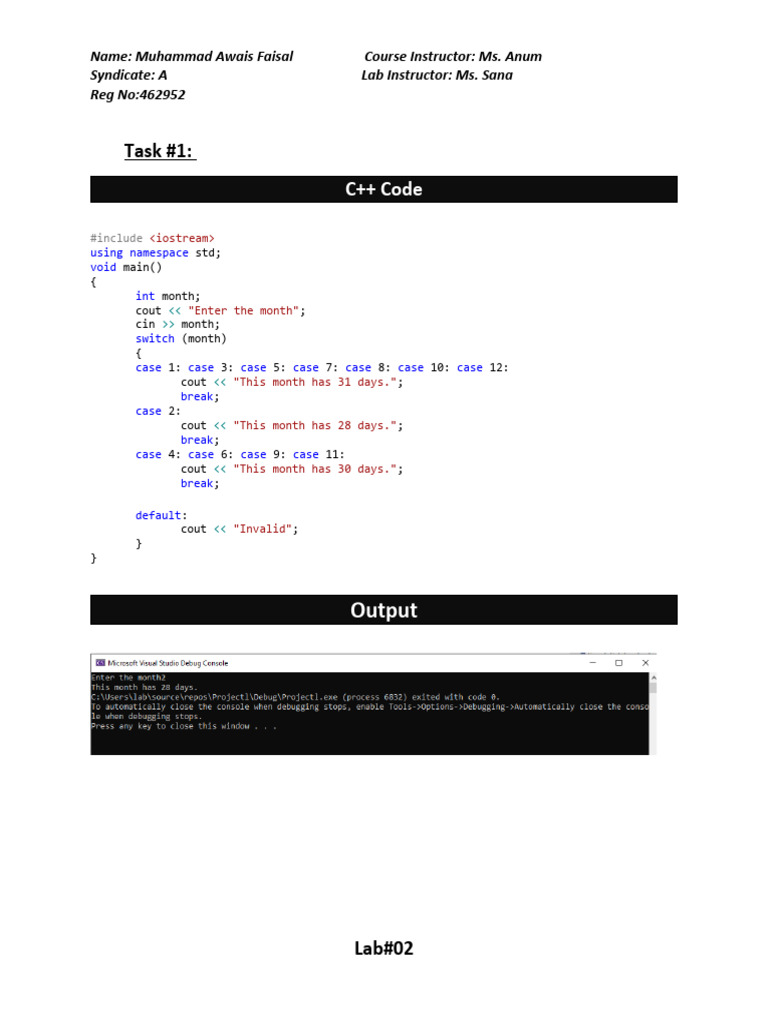 Fop Lab 4 | PDF | Namespace | Computer Programming