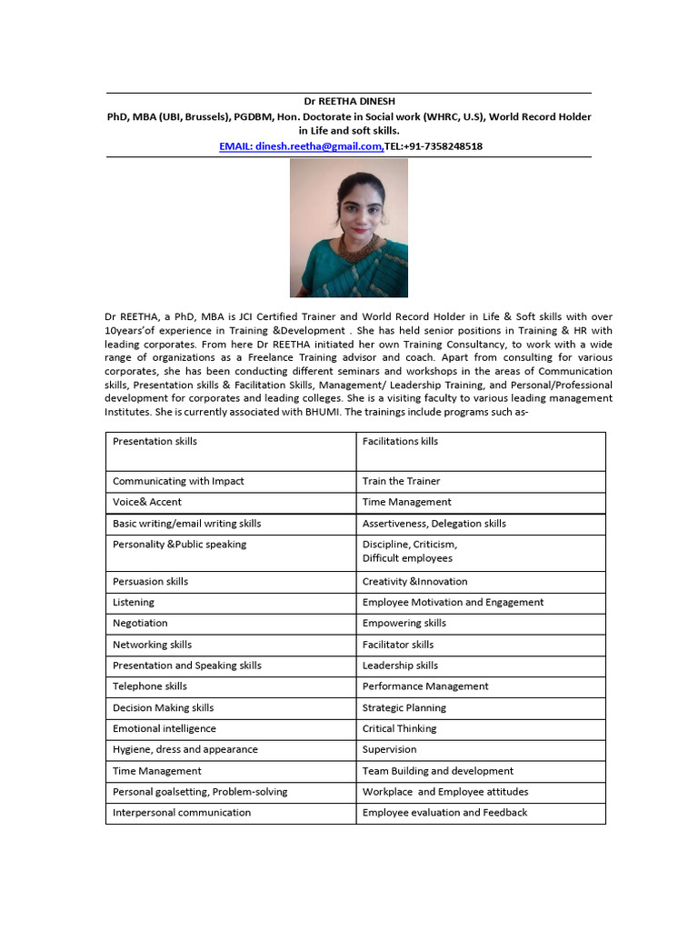 Ree Profilepdf | PDF | Skill | Leadership