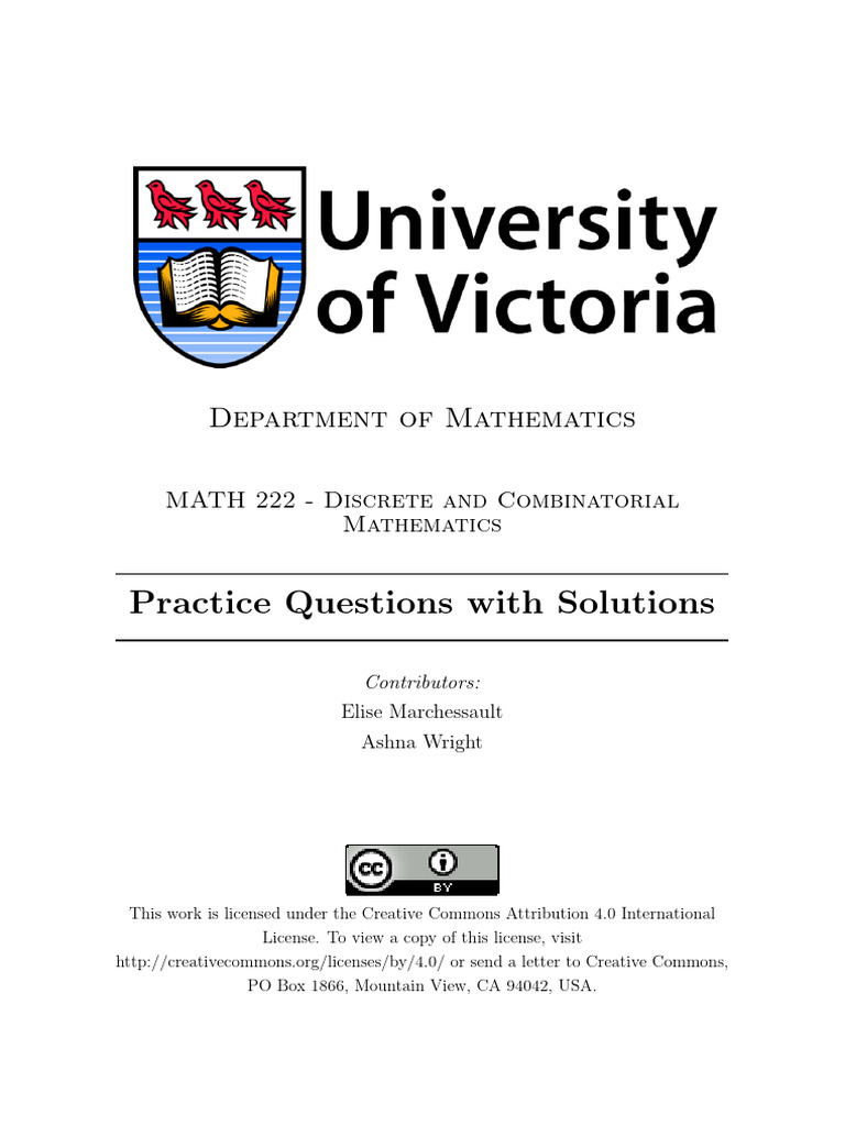 Discrete Mathematics Practice Questions | PDF | Vertex (Graph Theory ...