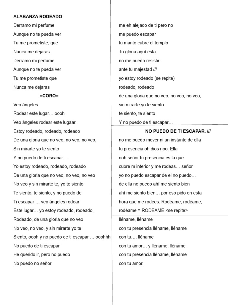 Alabanza Rodeado 13 10 2023 | PDF