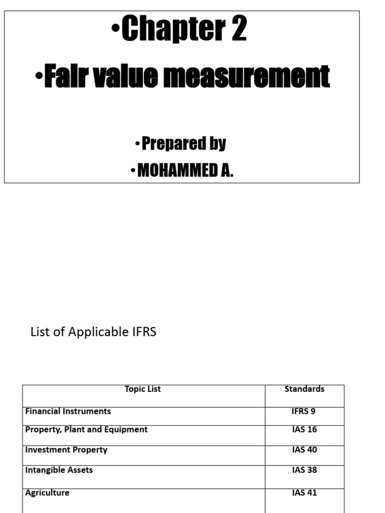 Chapter 2 Fair Value | PDF