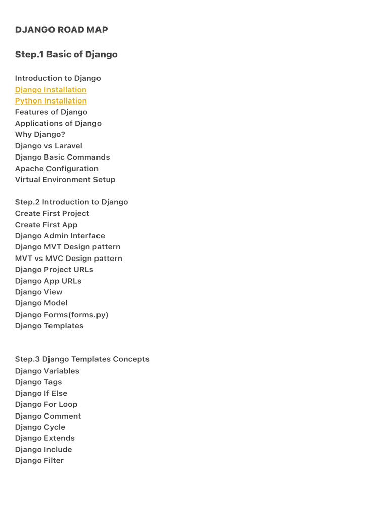 Django Road Map | PDF Django Road Map | PDF