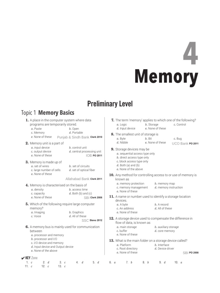 Memory | PDF | Computer Data Storage | Random Access Memory