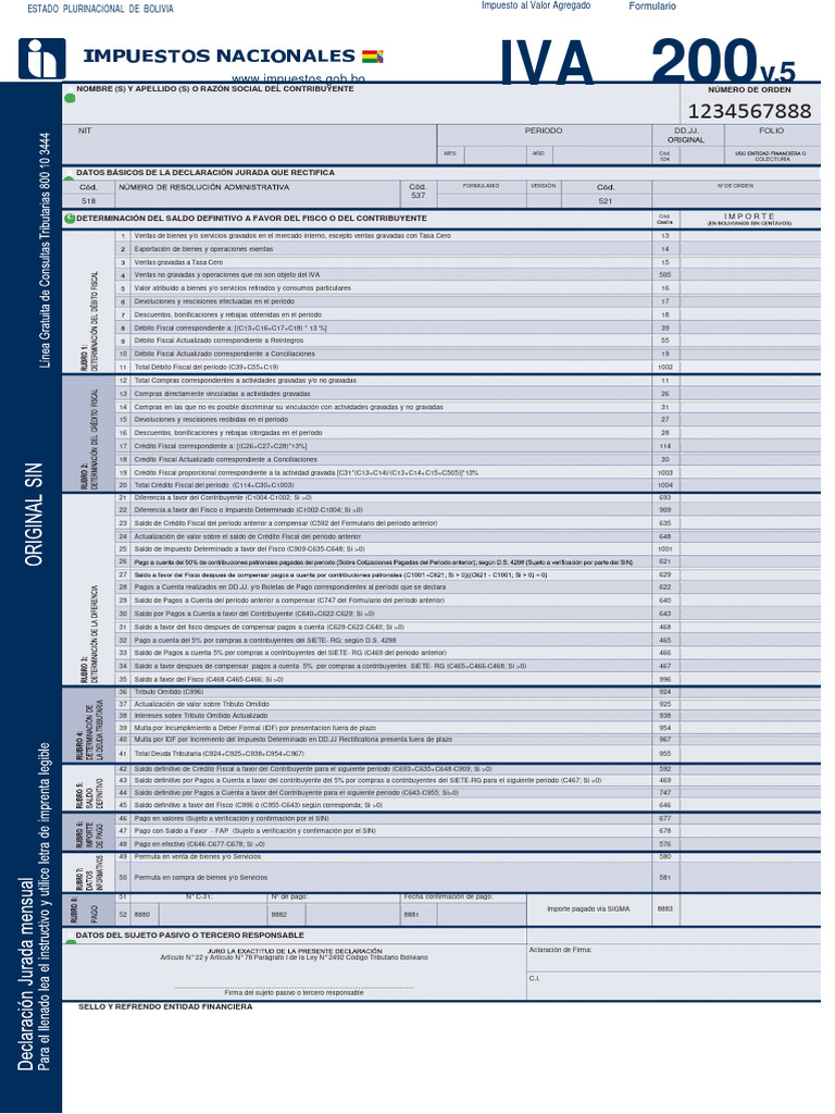 Formulario-200-V5 Rec | PDF | Impuesto al valor agregado | Mercado (economía)